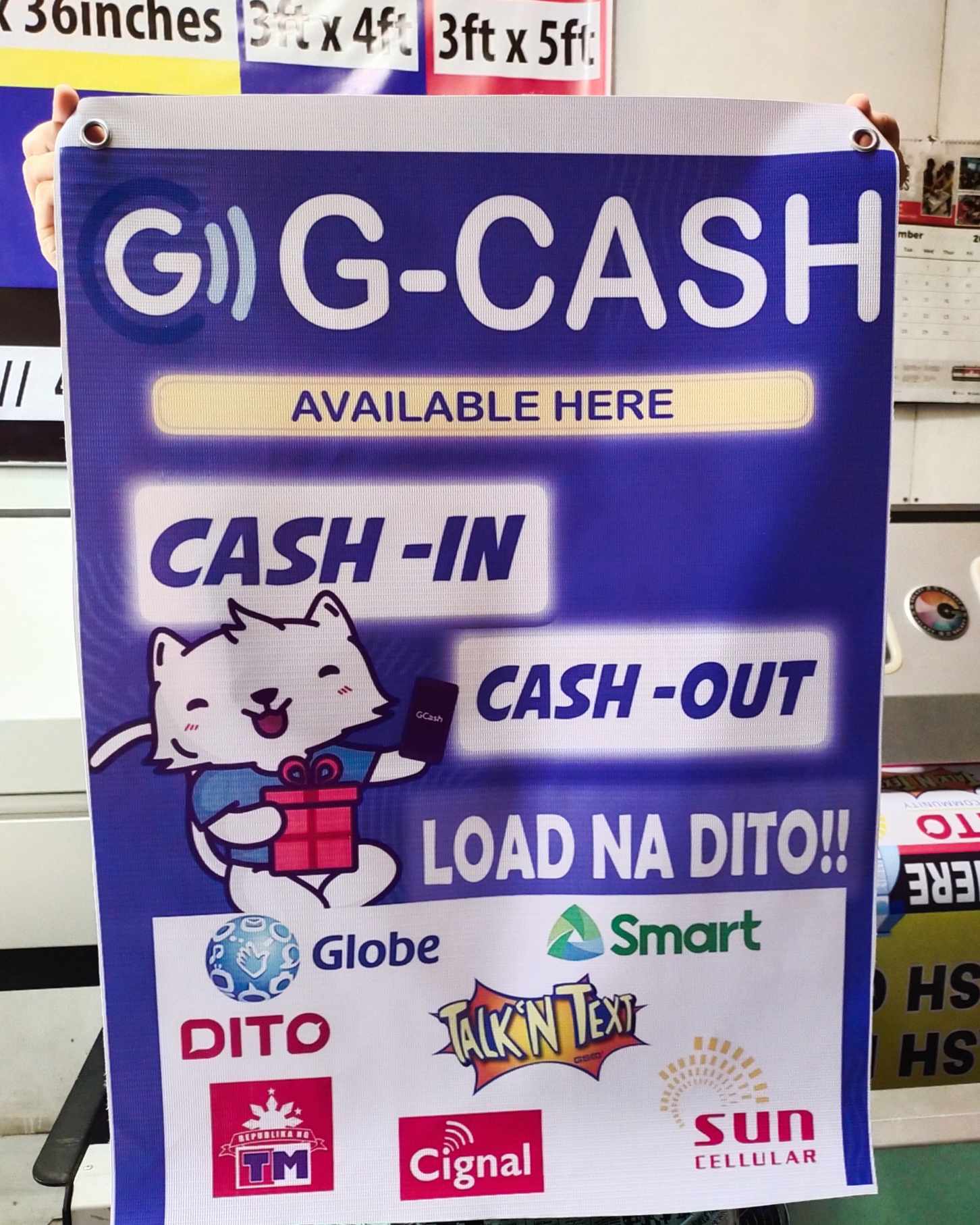 GCASH In & Out Tarpaulin Signage 18x24 inches | Lazada PH