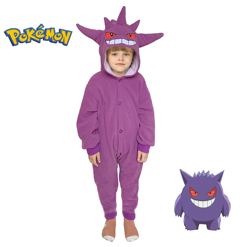Gengar Onesie For Kids Pokemon Cosplay Costume Halloween Kigurumis ...