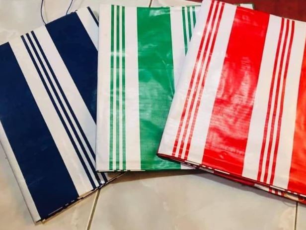 8 feet x 12 feet - Stripe Tarpaulin / Trapal Ready Made Single Face ...