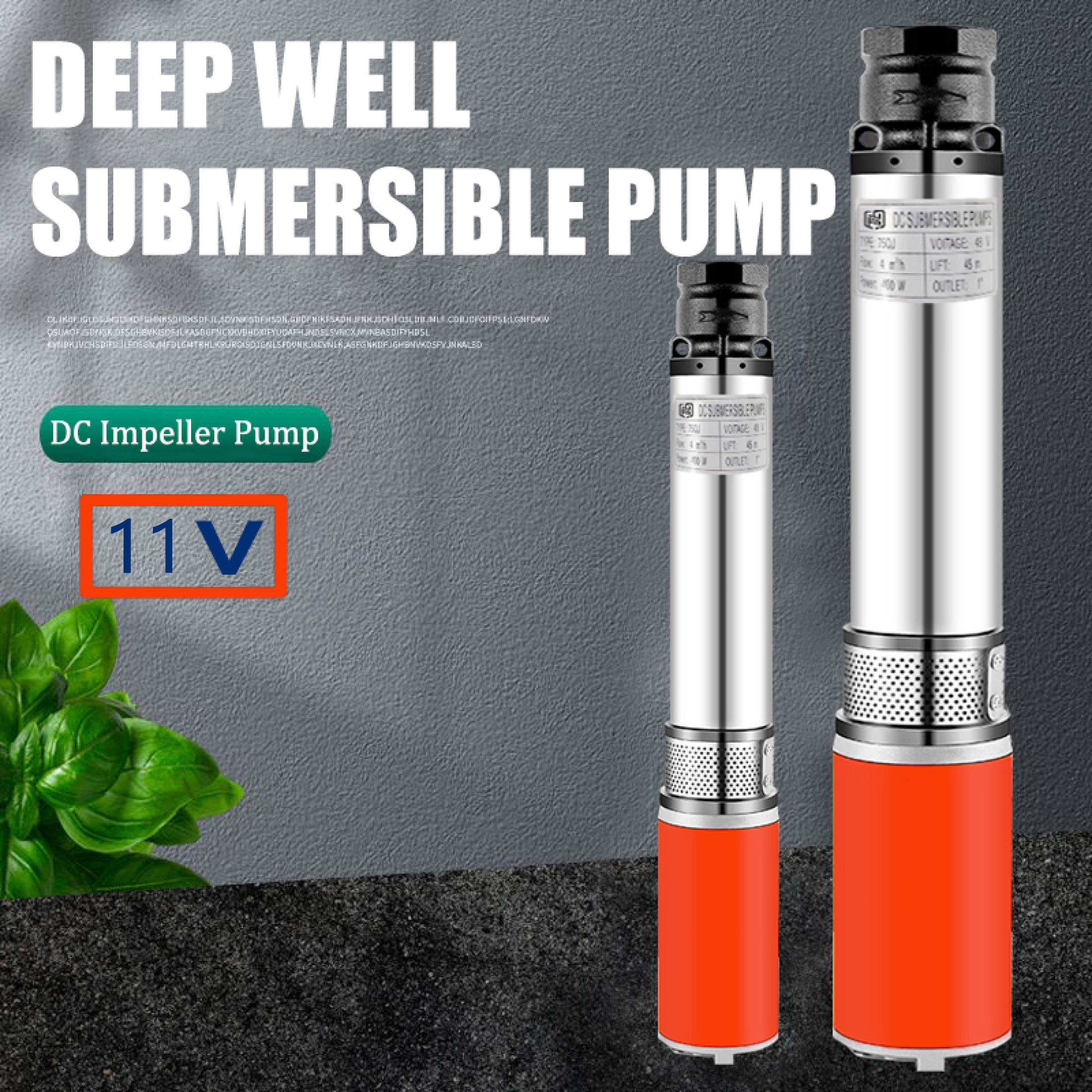 Solar submersible pump Stainless steel 12V small pump DC photovoltaic ...