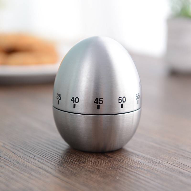 Stainless Steel Creative kitchen Mechanical Timer Egg-Shaped Timer 60 ...