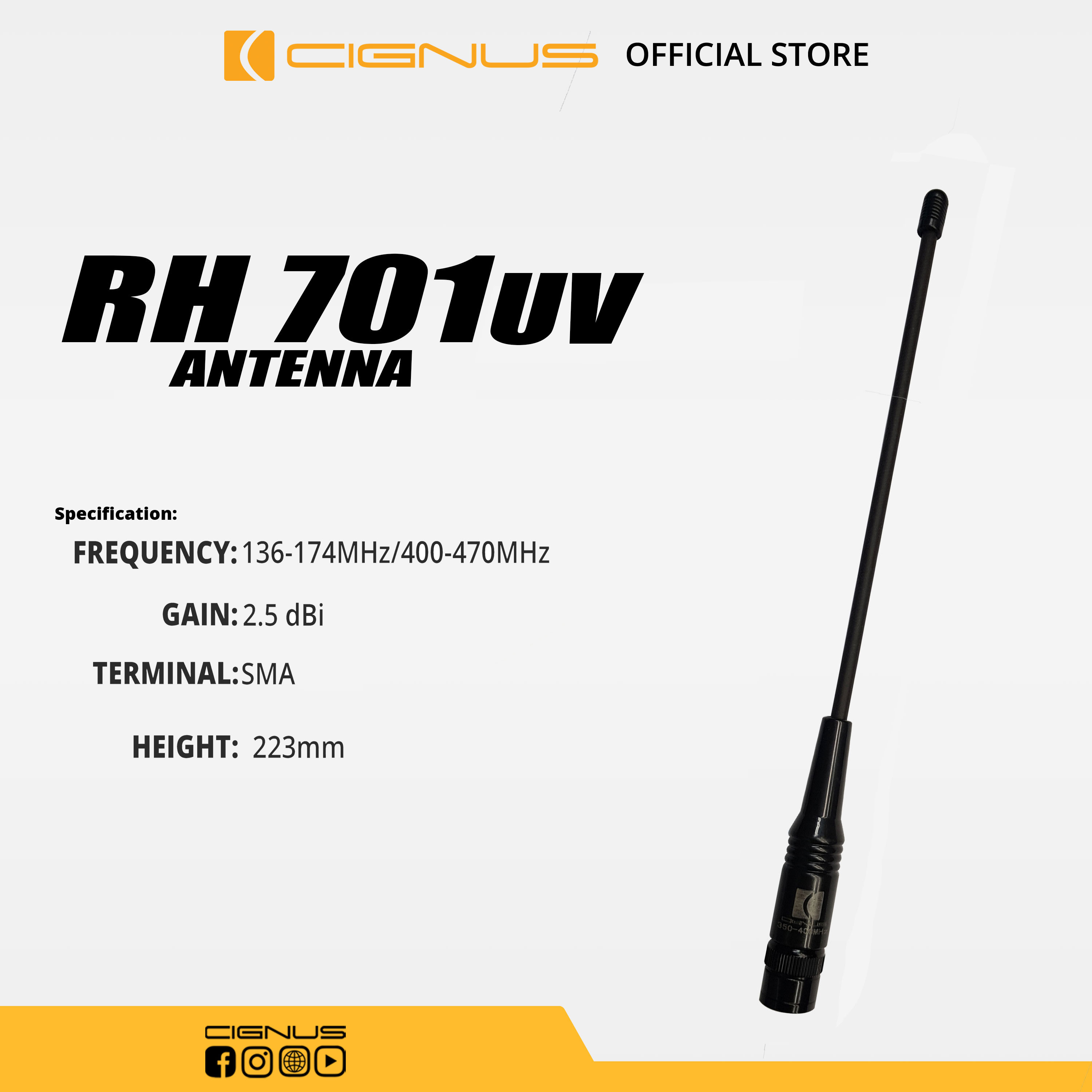 Cignus RH-701(UV) PORTABLE MOBILE ANTENNA | Lazada PH