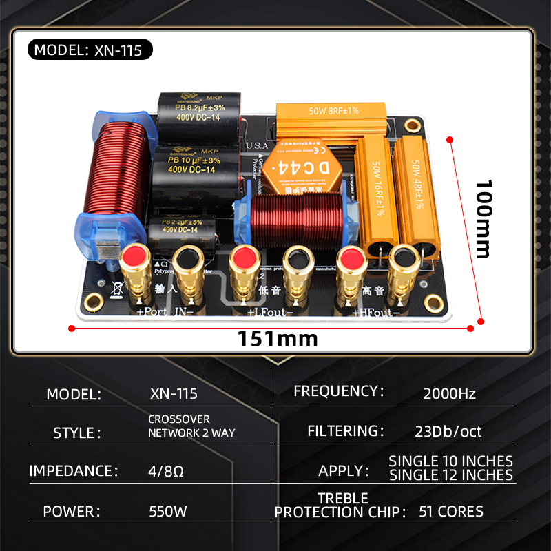 GTSVSOMA™ Original XN9918 Dividing Network 2 way 1800 Watts 8 Ohms high ...