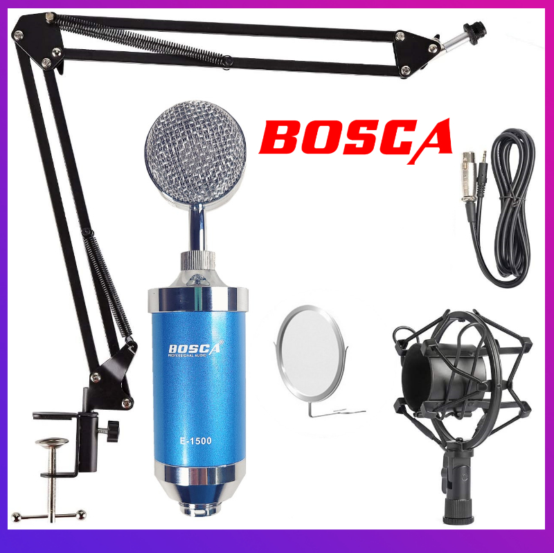 BOSCA Condenser Microphone Bundle, BM-700 BM-800 E-1500 Mic Kit with ...