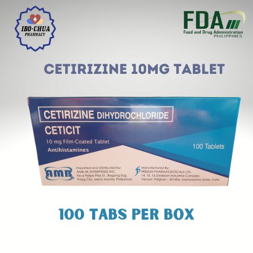 Cetirizine Dihydrochloride (CETICIT) Antihistamines 10mg- 100 Film ...