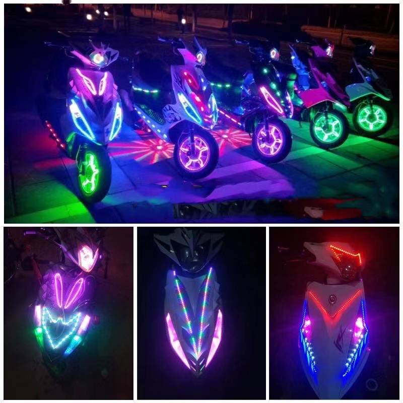 1pcs 12V motorcycle car strobe flashlight decorative strip waterproof ...
