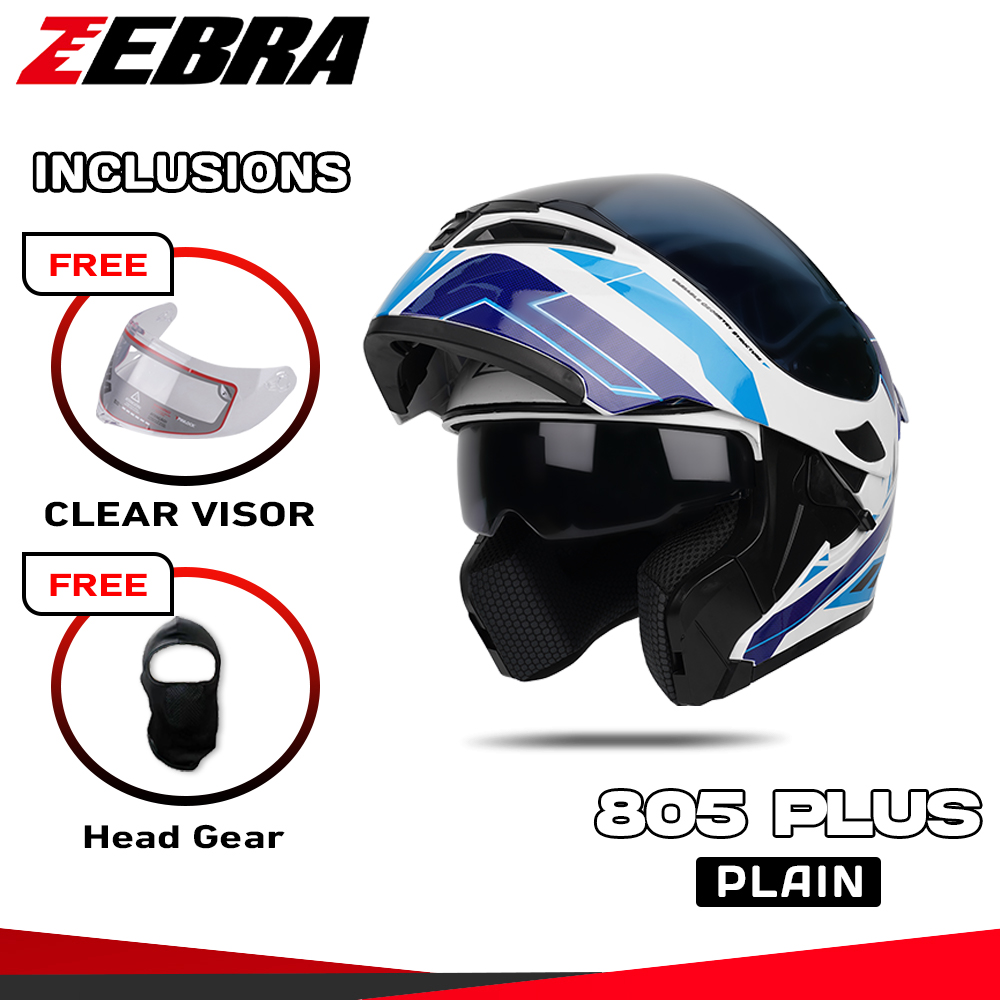 Zebra Helmet For Motorcycle Full Face original Icc Dual Visor Modular ...