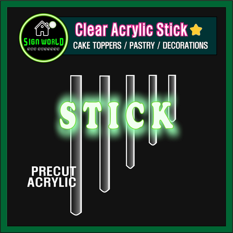 Cake Toppers Birthday Cake Topper / Clear Acrylic Stick Decoration ...
