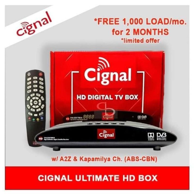 Cignal HD Prepaid Box with FREE 2,000 LOAD (1,000 load for 2 months ...