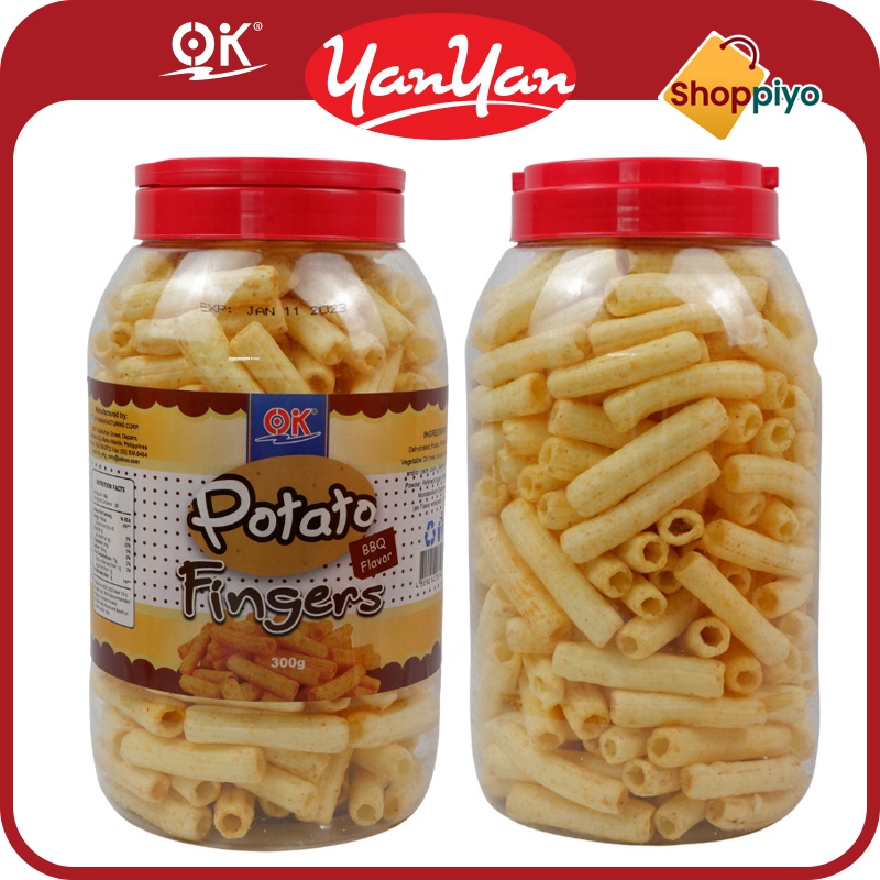 OK Yan Yan Jar Cheese Curls Fried Twister Cheezy Puffs Flavored Snack ...