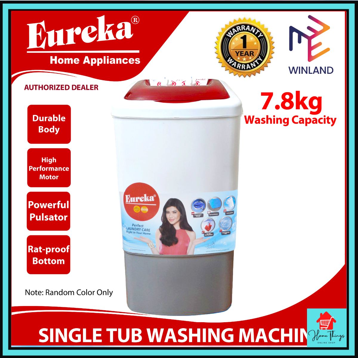 EUREKA SINGLE TUB WASHING MACHINE / WASHING MACHINE / EWM 780/ EUREKA ...