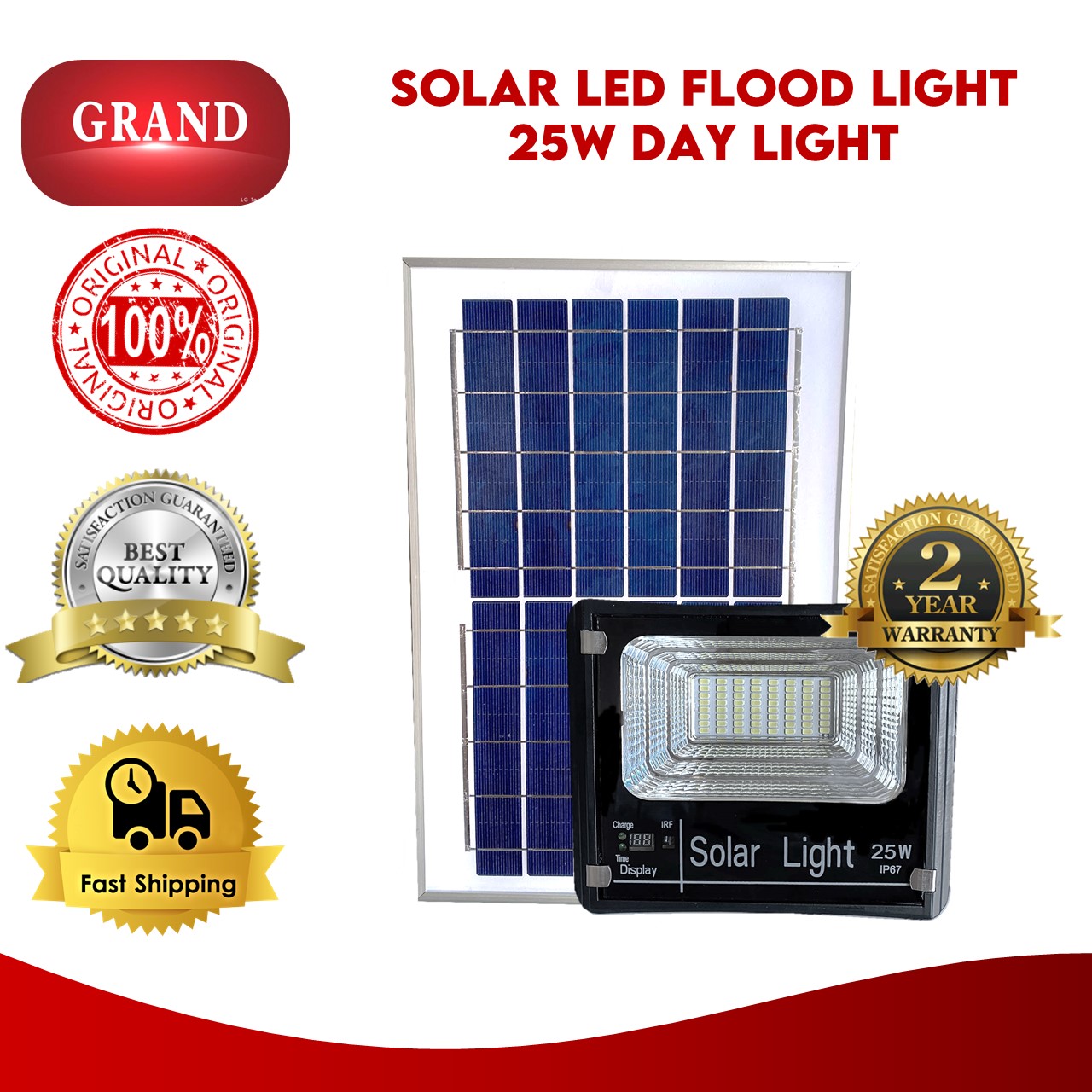 GRAND Solar LED Flood Light 25Watts Daylight | Lazada PH