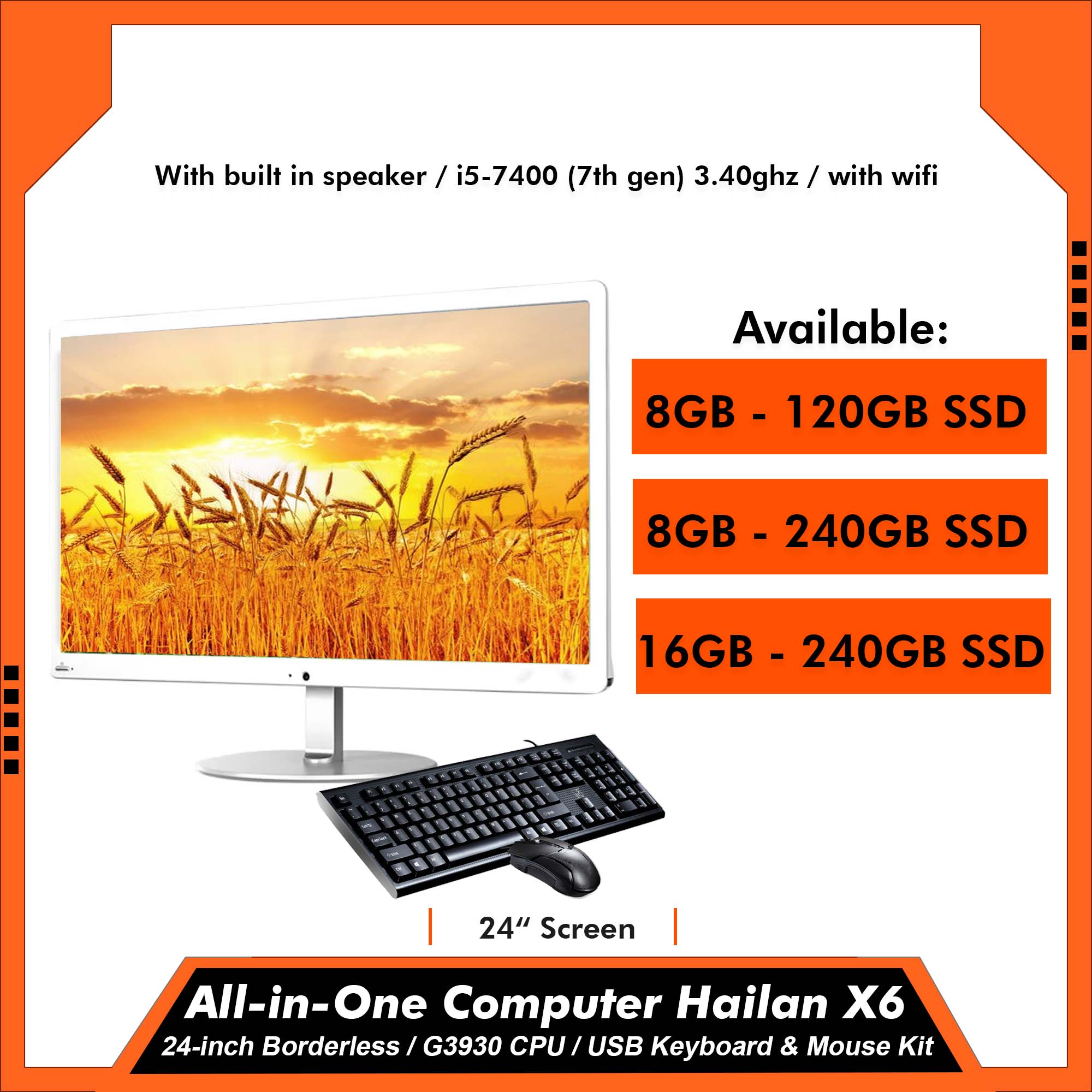 All-in-One Computer Hailan X6 24-inch Borderless/G3930 CPU/16G Memory ...
