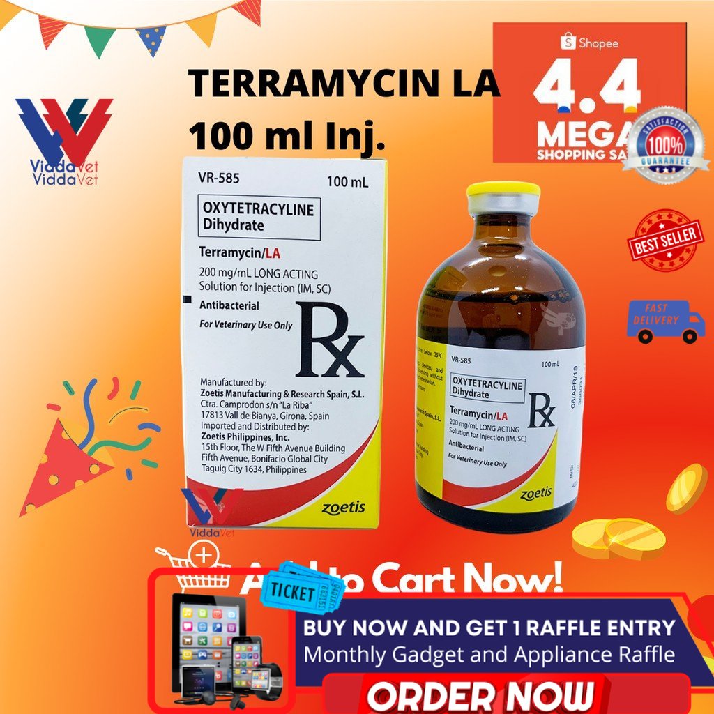 Zoetis - Terramycin LA(100ml) / 1Bottle Terramycin for livestock cow ...