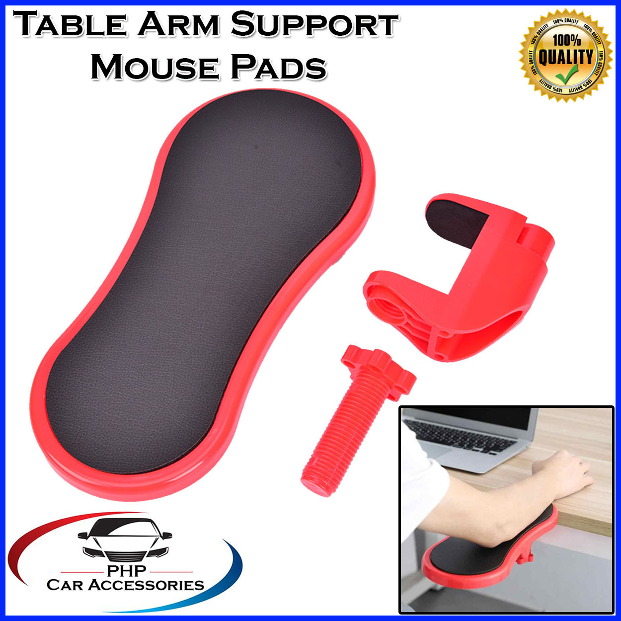 Desk Attachable Computer Table Arm Support Mouse Pads Wrist Rests Hand ...