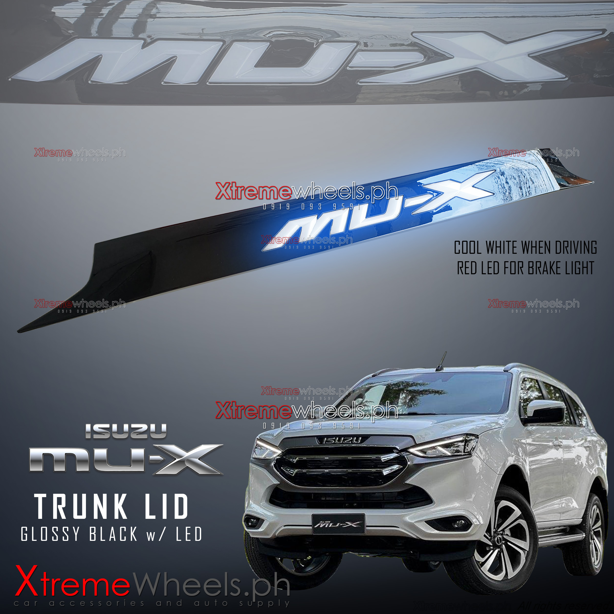 Isuzu Mux 2022-2023 BLACK REAR LED TRUNK LID / REAR LIGHT COVER TRUNKLID ( mux accessories ...