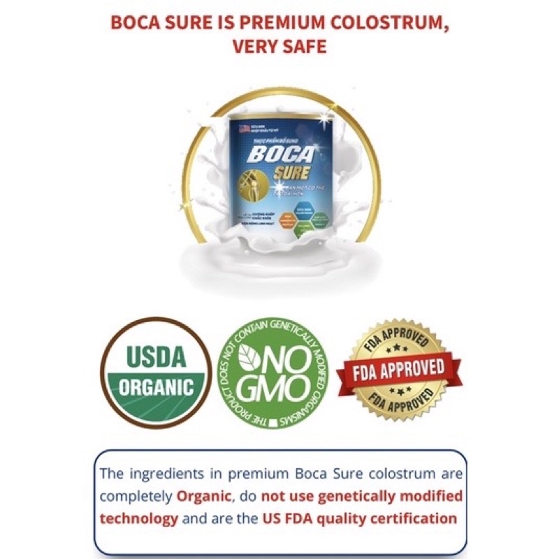 BOCA SURE COLOSTRUM MILK 400grams SUPPORT BONE AND JOINTS MADE IN US ...