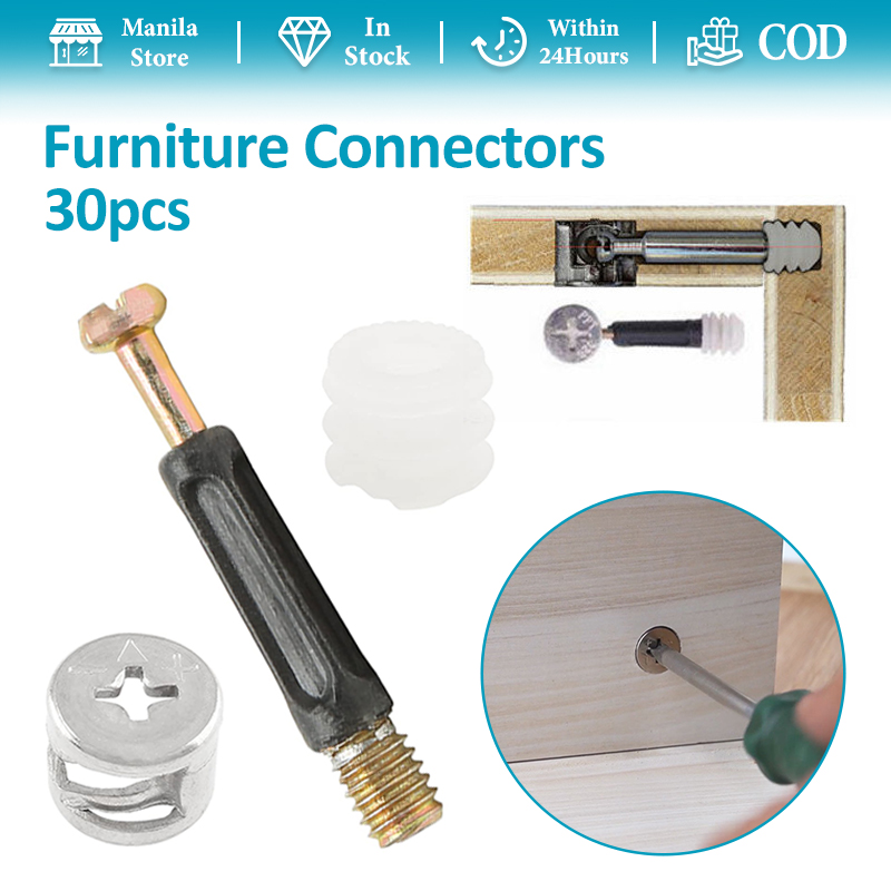 10 Sets Furniture Connecting Cam Lock Fittings with Dowel, Cam Lock ...