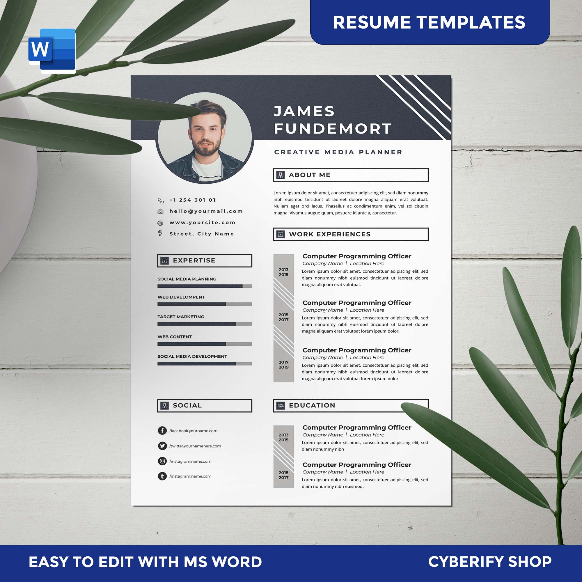 Resume Templates Design 2 (Easy to Edit with MS Word) | Lazada PH