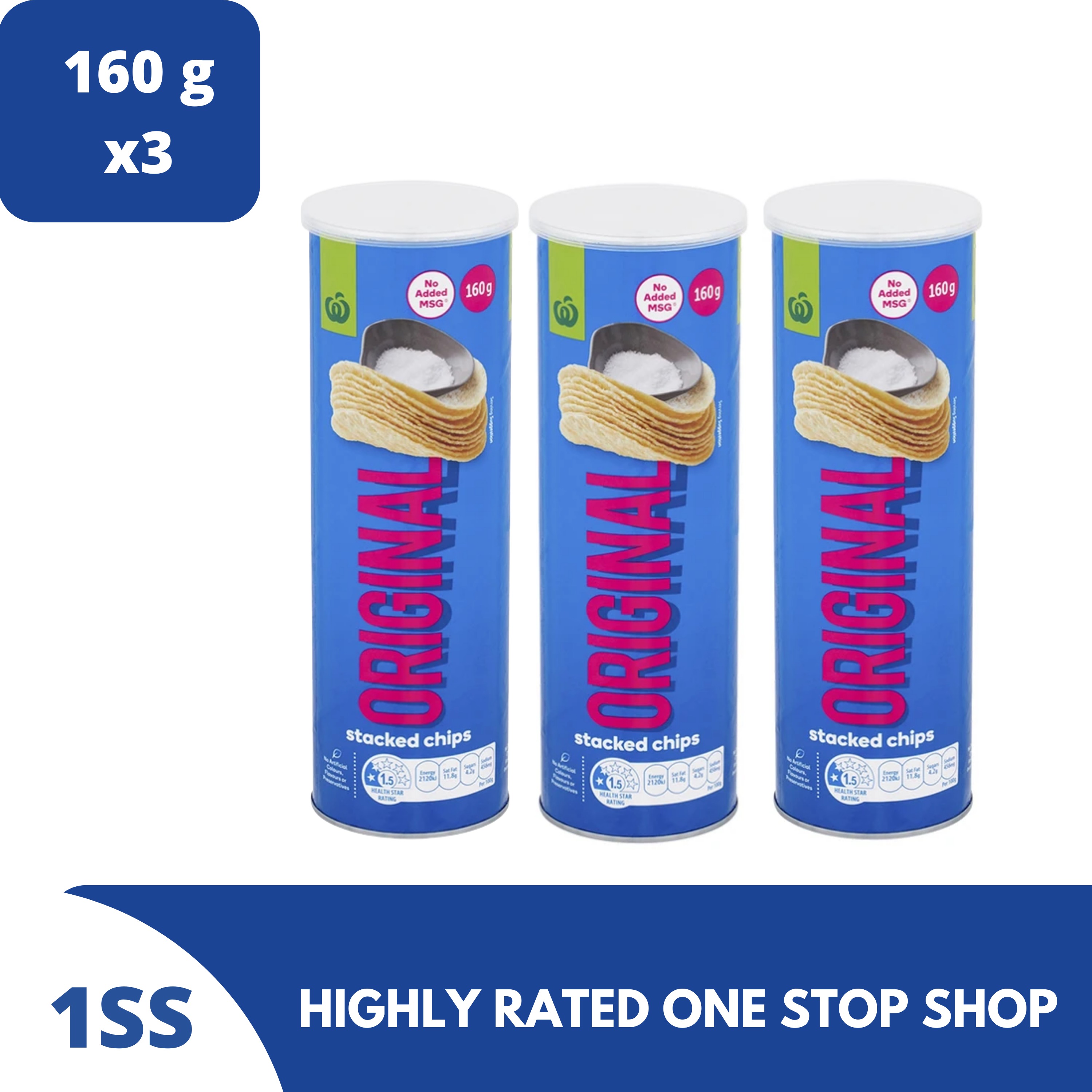 Woolworths Original Flavor Stacked Chips, 160g set of 3 | Lazada PH