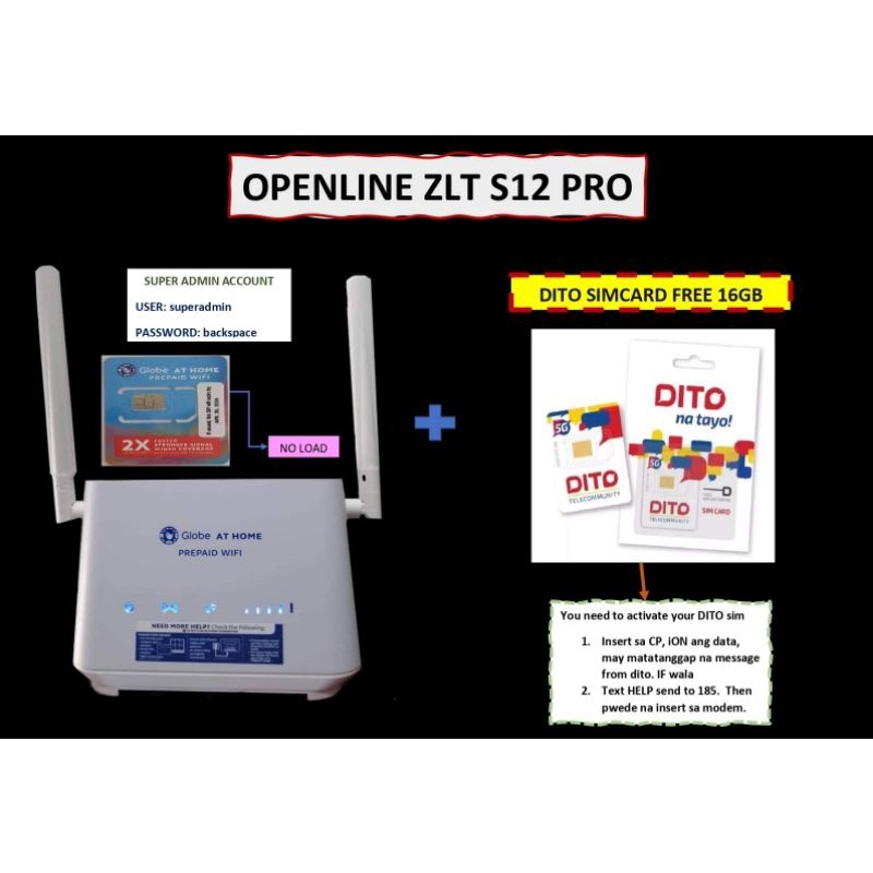 COD OPENLINE ZLT S12 pro GLOBE at HOME PREPAID WIFI CAT 7 (LTE ADVANCE ...