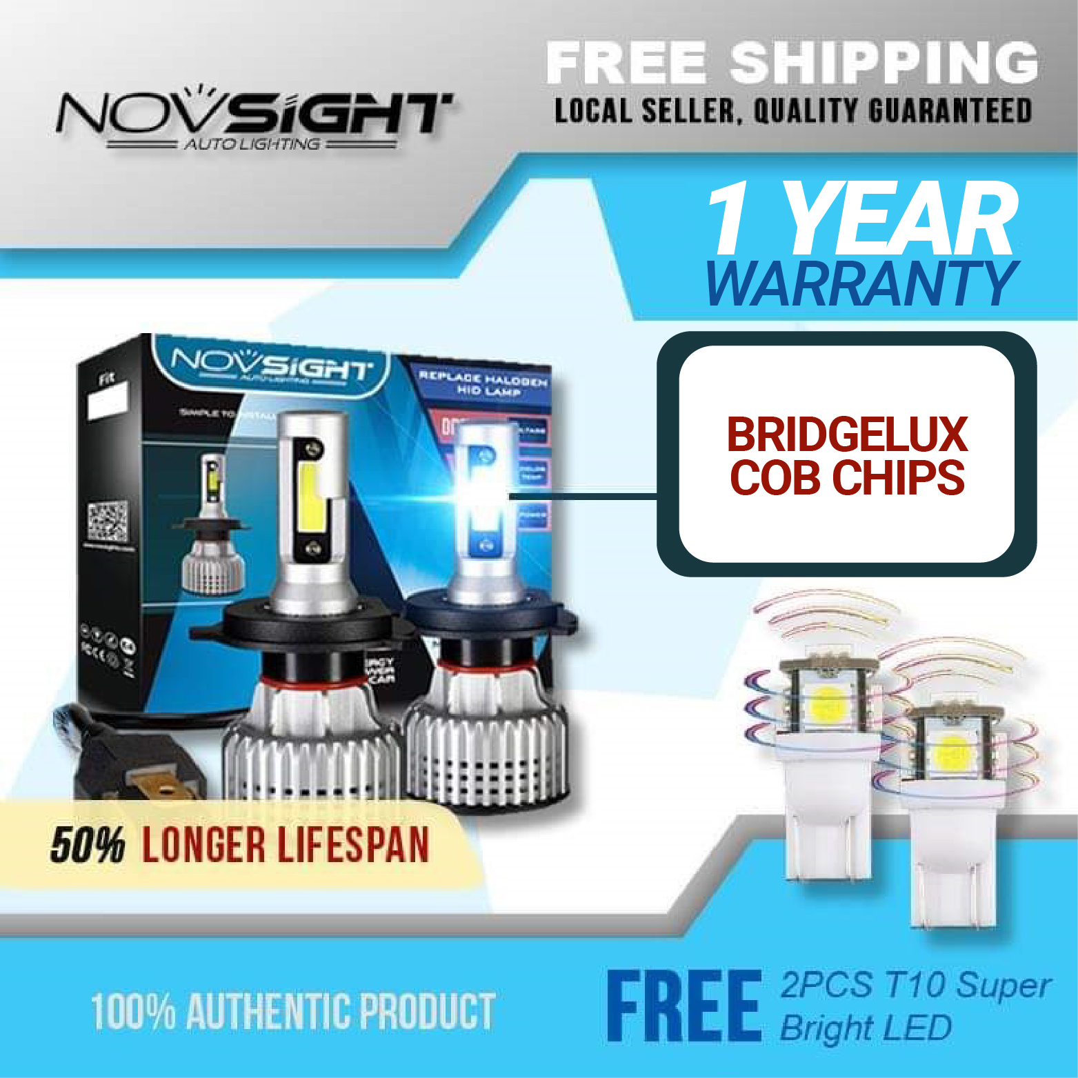 [𝐕𝐄𝐑𝐘 𝐋𝐎𝐍𝐆 𝐋𝐈𝐅𝐄𝐒𝐏𝐀𝐍 𝐍𝐎𝐕𝐒𝐈𝐆𝐇𝐓] NOVSIGHT N12 H4 10,000 Lumens 60 Watts ...