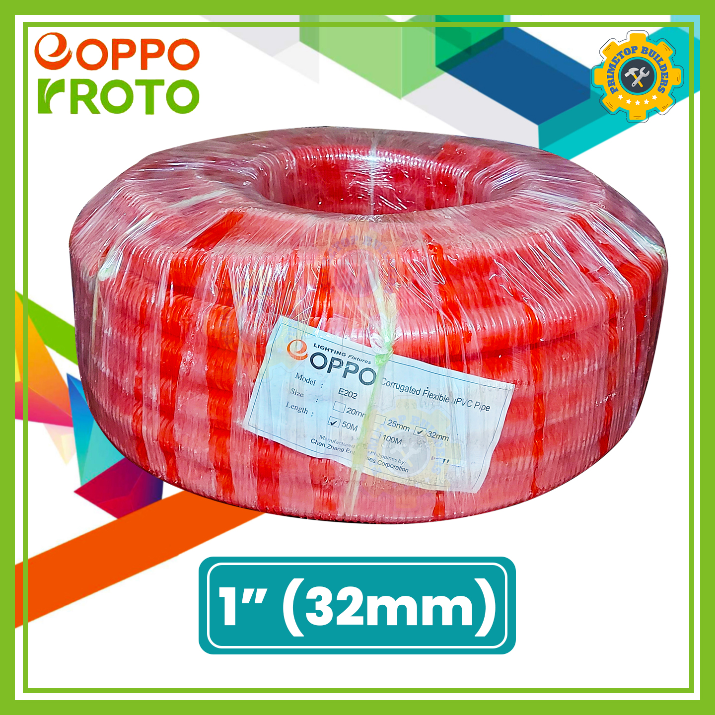 EOPPO/ROTO ELECTRICAL PVC ORANGE CORRUGATED FLEXIBLE uPVC HOSE / ELECTRICAL PIPE 1/2" 3/4" 1 ...