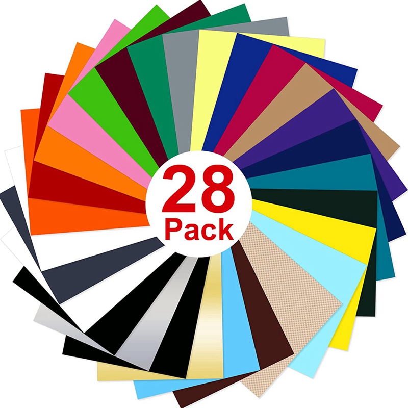 HTV Heat Transfer Vinyl Bundle: 12x10 Inch Iron on Vinyl for T-Shirt ...