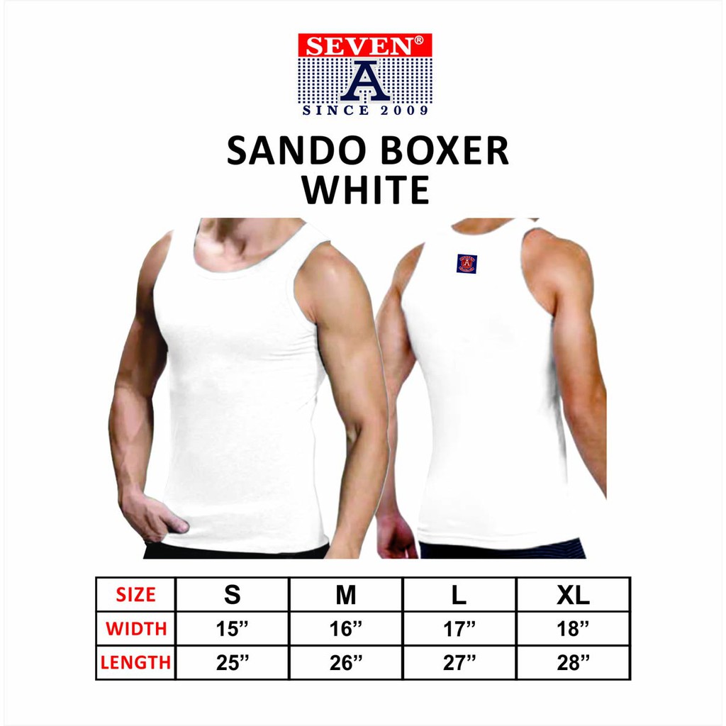 Sando Boxer Top Tank Adult (WHITE) | Lazada PH
