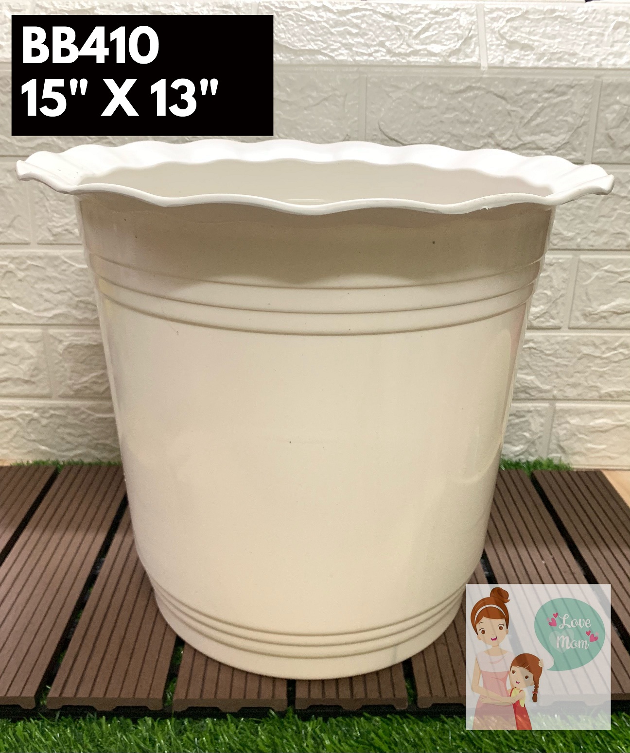 BB410 Wavy Flower Plastic Pot | BB Pot (15" x 13") | Plastic Pots for ...