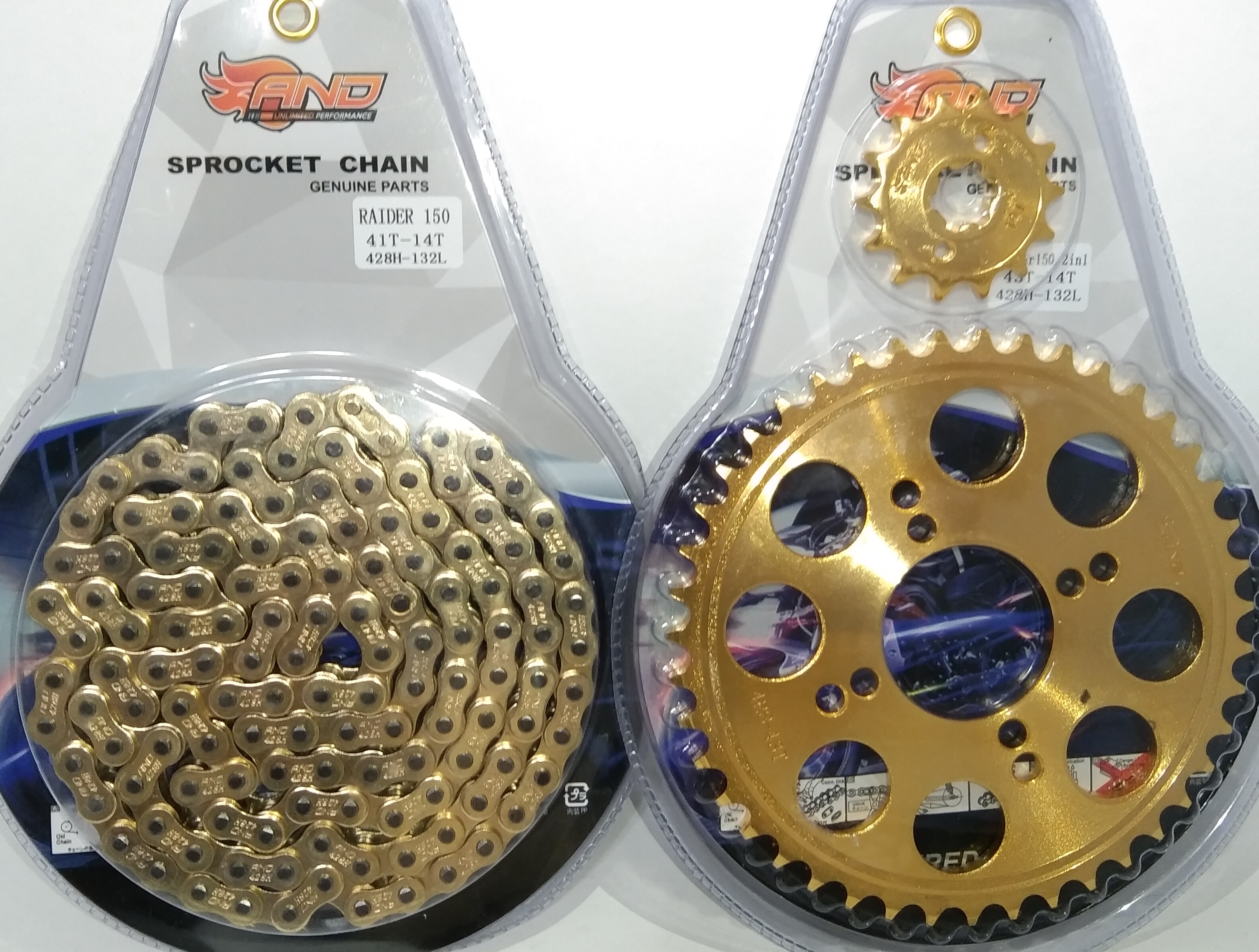 Gold Chain And Sprocket Set Universal 2in1 [RAIDER, WAVE, SNIPER, FZ ...