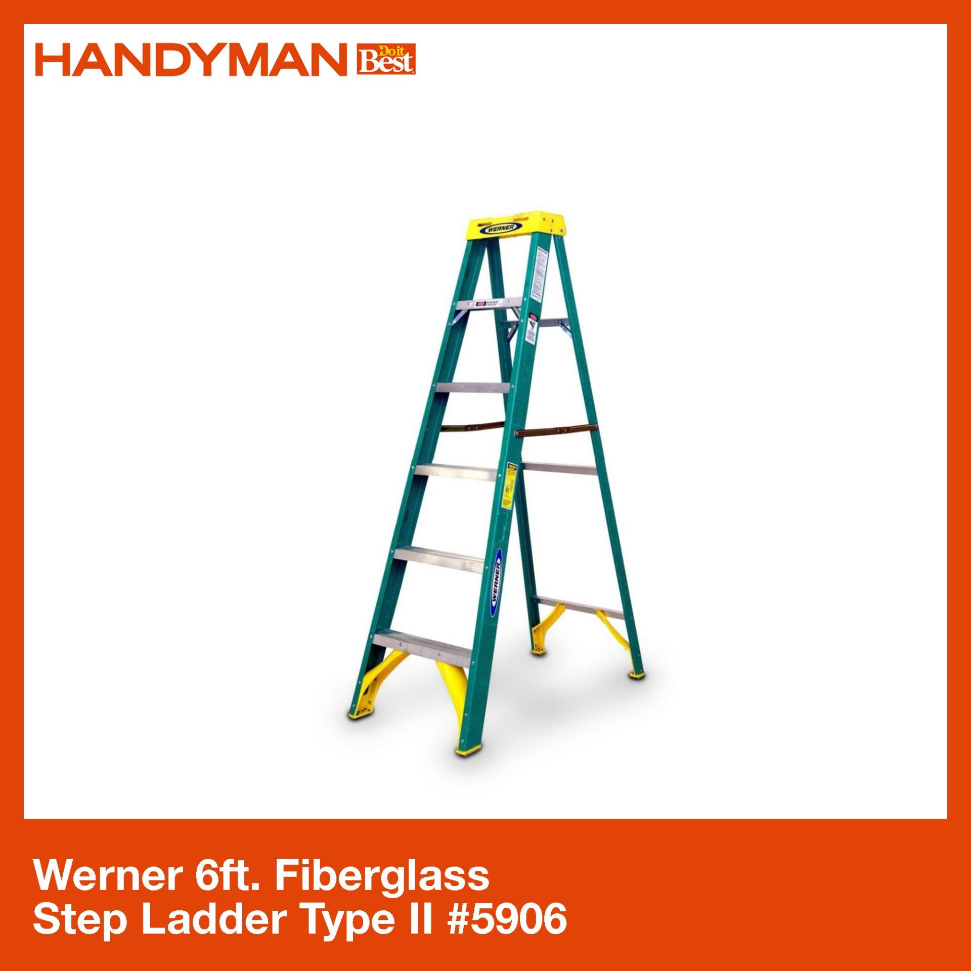 Werner 6ft. Fiberglass Step Ladder Type II #5906 | Lazada PH