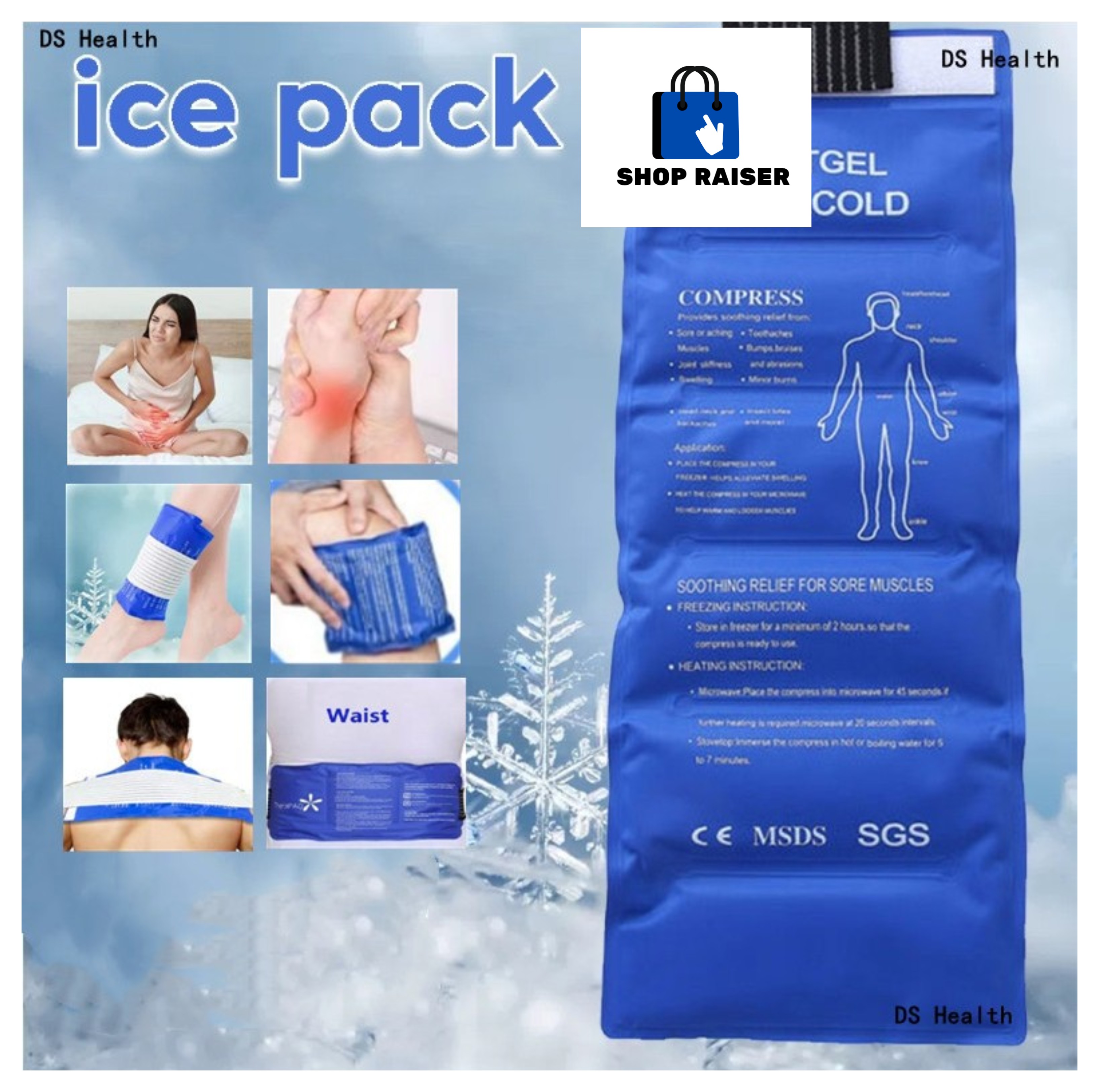 Shop Raiser Wearable Ice Pack Cold Hot Compress Reusable for Injury ...