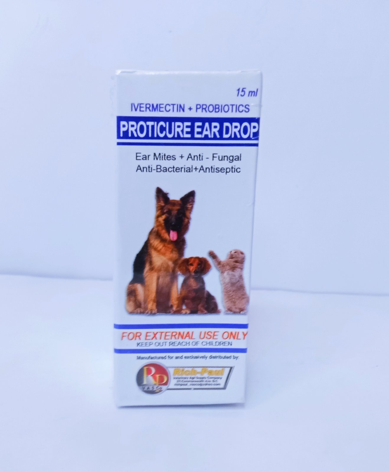[VET SUPPORT] Proticure Ear Drop 15ml for Dog and Cat Ear Mites, Anti ...