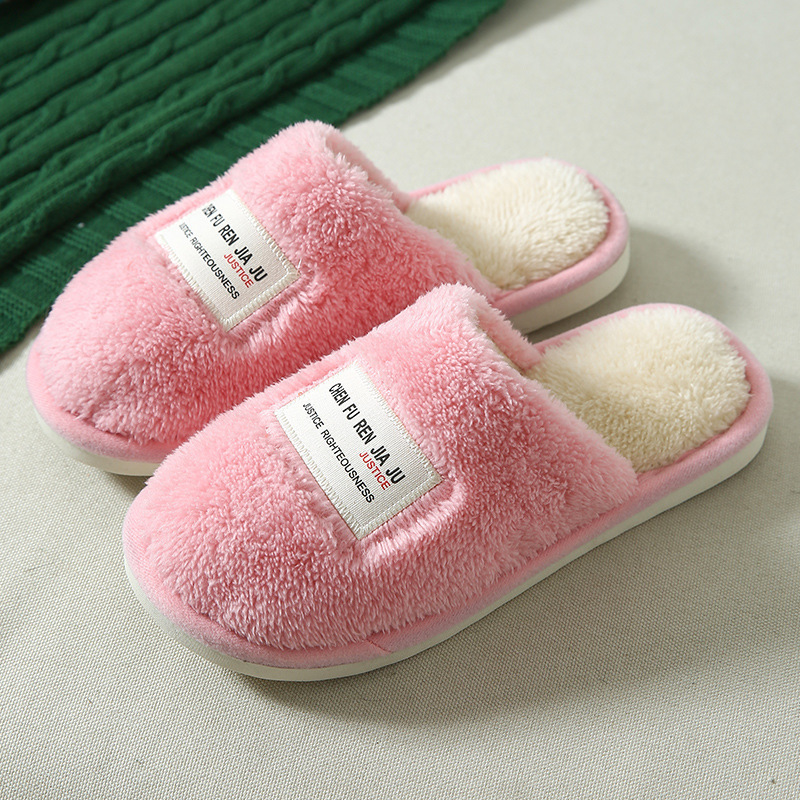 New Korean Cute cotton slippers plush couple Velveteen warm ...