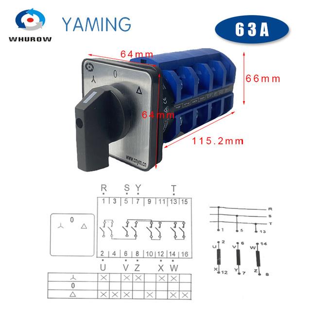 【CW】 3 Positions Rotary Switch 4 Levels Selectorized Star Delta Cam ...