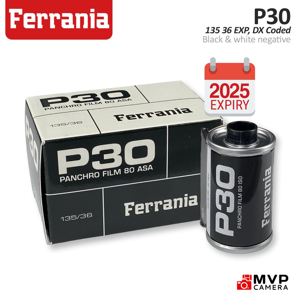 Ferrania P30 Alpha Black and White Negative Film 135 35mm MVP CAMERA ...
