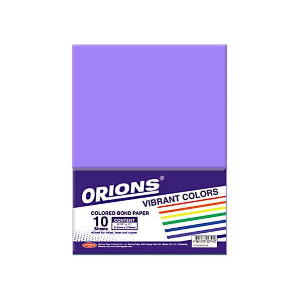 Orions Vibrant Color Colored Bond Paper 8 1/2" x 11" Violet | Lazada PH