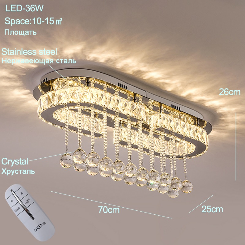Modern crystal ceiling lights living room luxury silver ceiling light ...