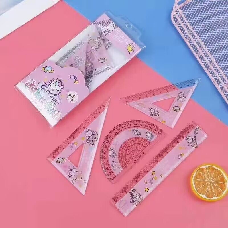 Sanrio Unicorn Ruler Set Ruler Compo Set School Supplies Measurement ...