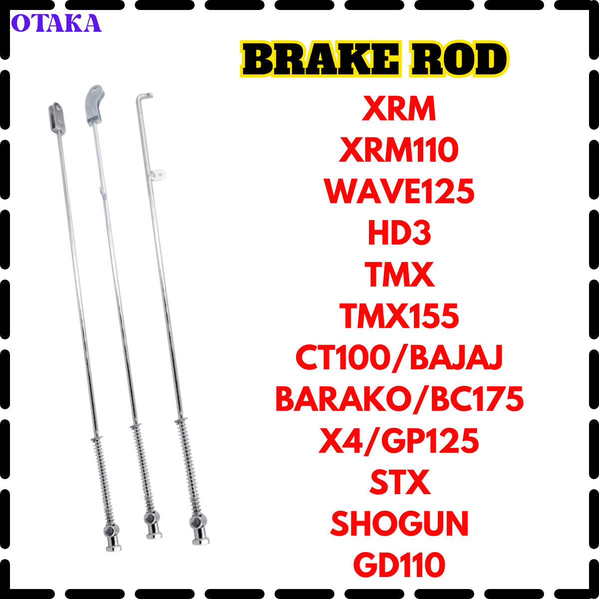 BRAKE ROD STEEL FOR MOTORCYCLE XRM110/TMX155 CT100/BAJAJ/STX/SHOGUN ...