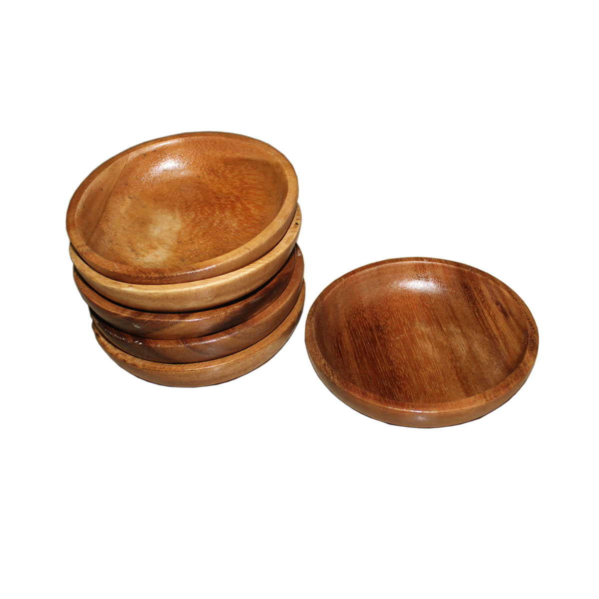 6pcs Small Round Wooden Saucer Plate 1x4.5x4.5 inches | Lazada PH