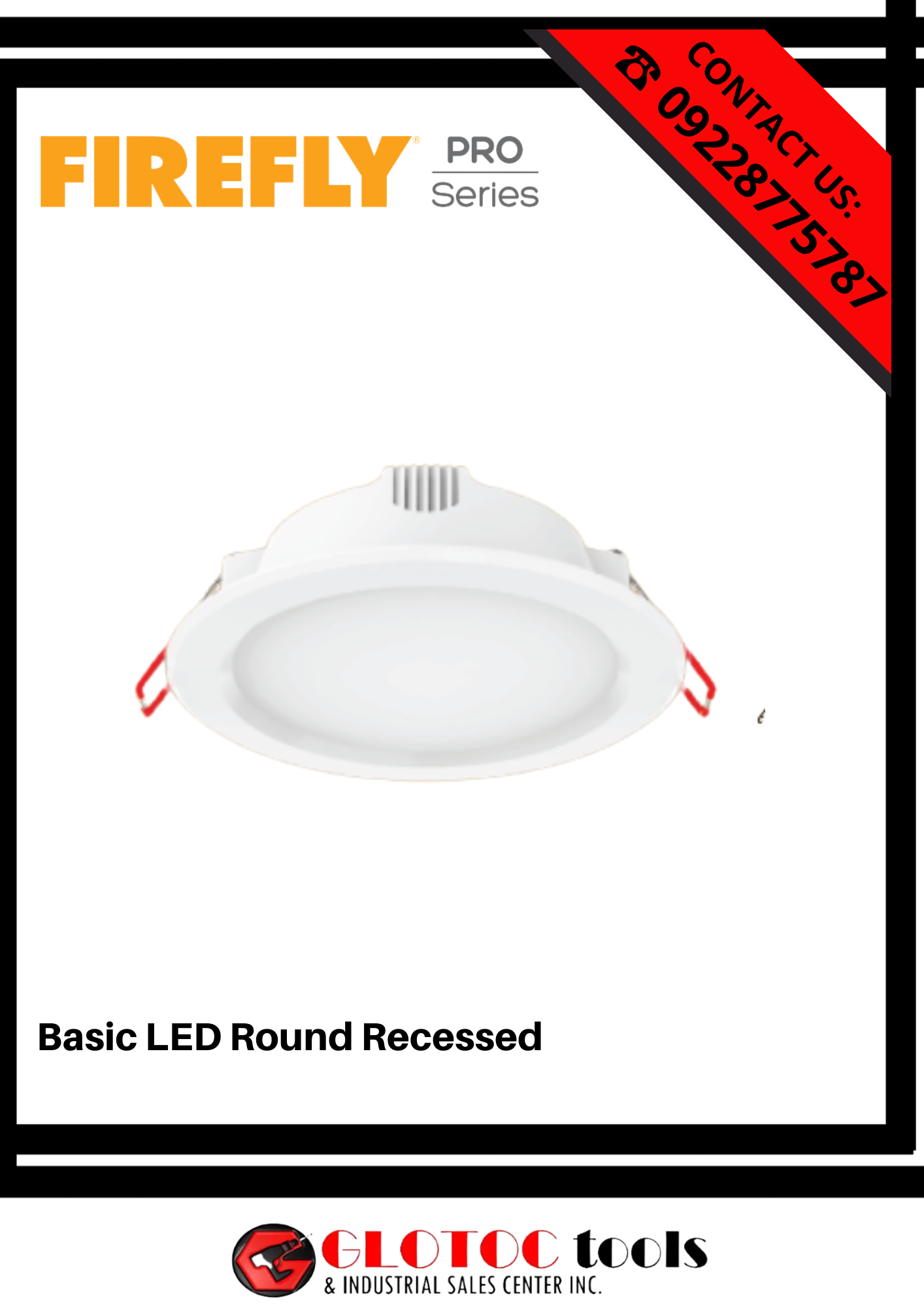 FIREFLY Basic LED Round Recessed Ultra-Thin Downlight Warm White ...