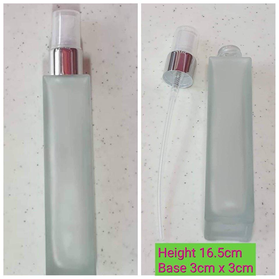 Empty Perfume Bottle 50ml Tall Rectangle long tube Sprayer Container ...