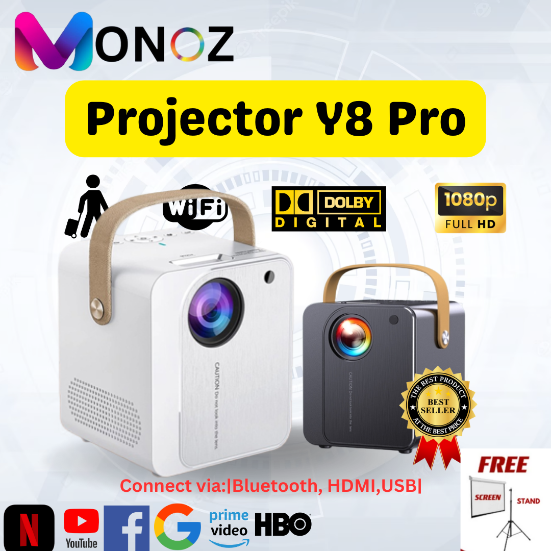 READY STOCK Monoz Projector Y8 Pro Portable Smart Mini 6000 Lumens 4K ...