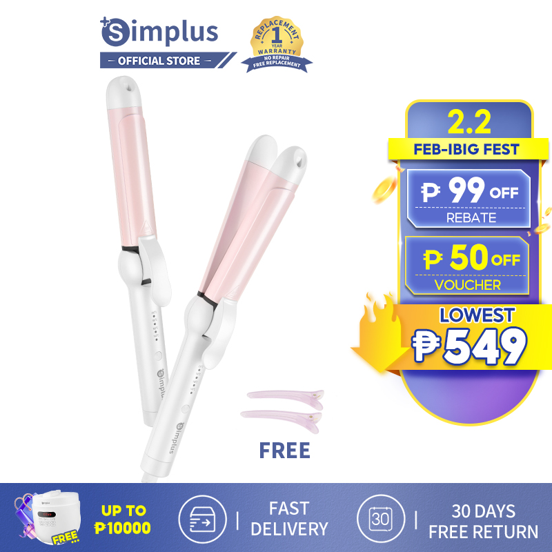 Simplus 2 in 1 Professional Hair Curler/ Hair Straightener Hair Iron Straightener Curler for ...