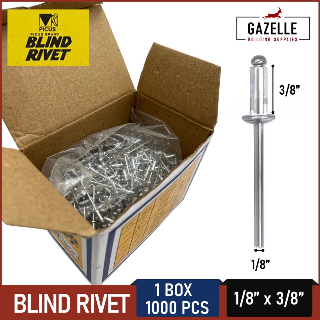 ☸PICUS Blind Rivet Aluminum Heavy Duty High Quality Rivets 1 BOX 1000 ...