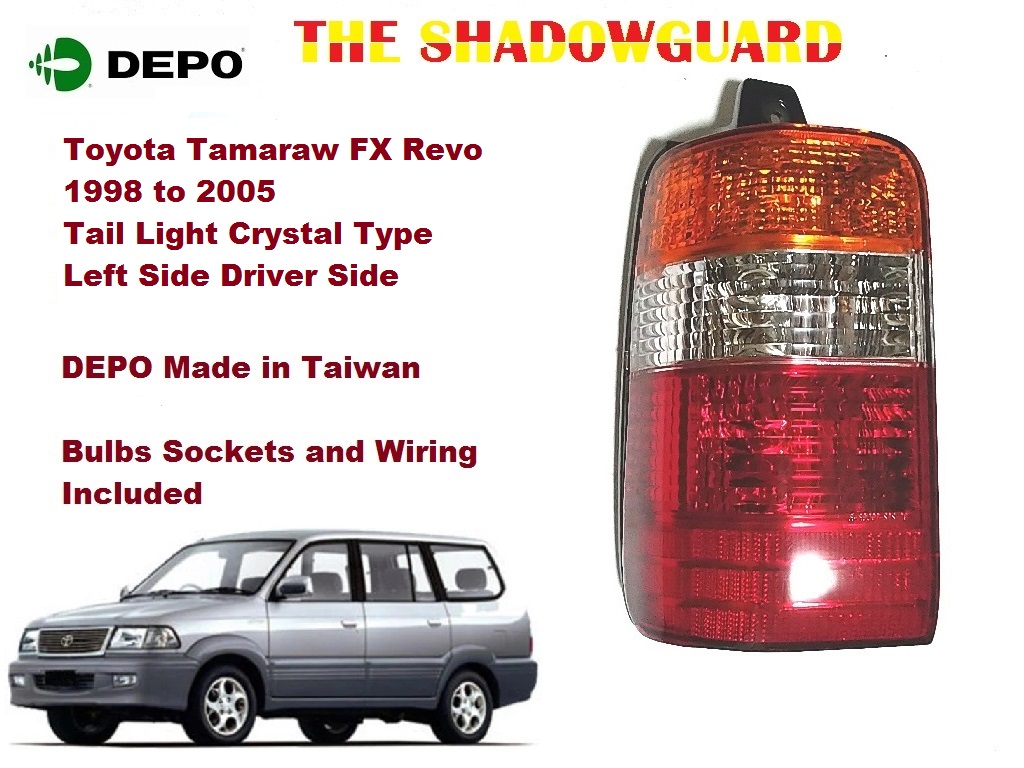 Toyota Tamaraw FX Revo 1998 to 2005 Tail Light Crystal Type Left Side ...