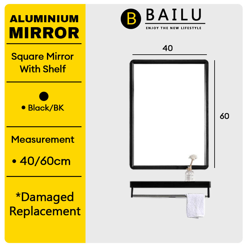 BAILU Bathroom Mirror Wall Cermin Bilik Mandi decorative makeup mirror ...