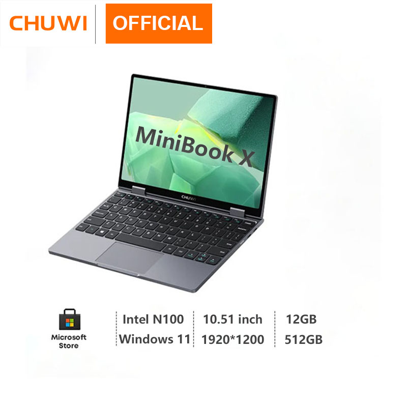CHUWI MiniBook X Tablet Laptop 2-in-1 Yoga Mode Intel N100 10.51 Inch ...